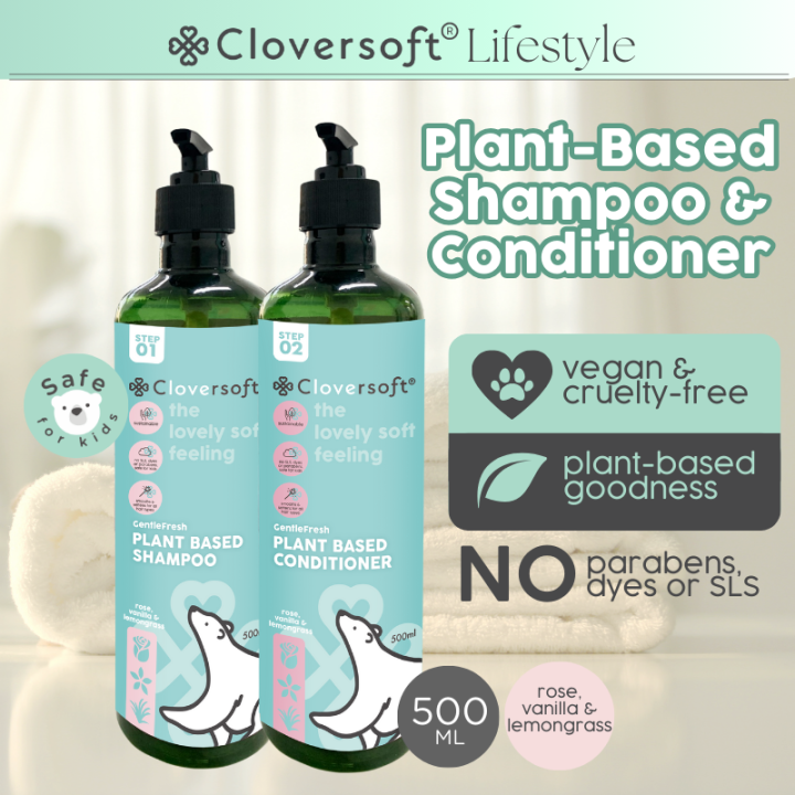 [Cloversoft Official] Plant Based Shampoo and Conditioner (500ml) | Lazada Singapore