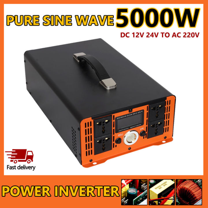Pure SIne Wave Solar Inverter Powerful Power Inverter12V to 220V 5000 ...