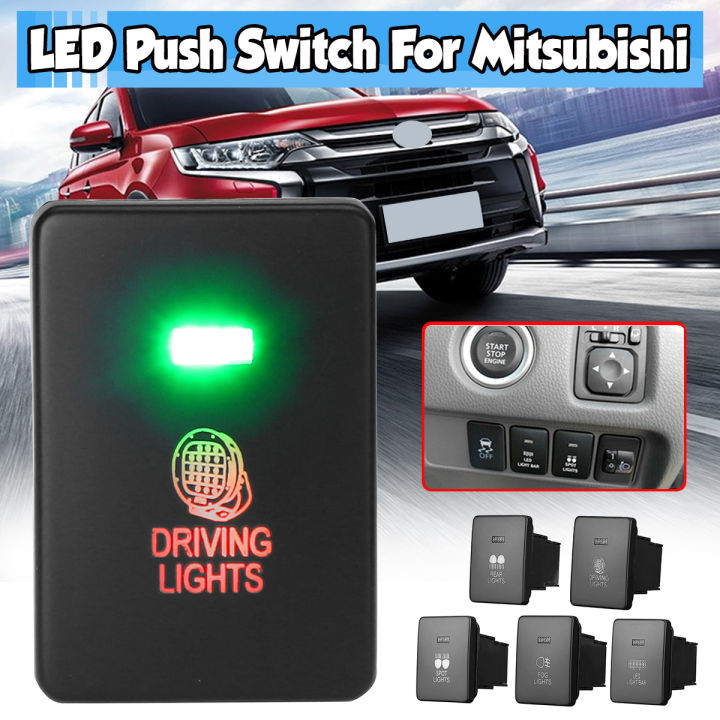 1pcs Green LED Push Switch Fog Driving Spot Light Bar Rear Light Swtich ...