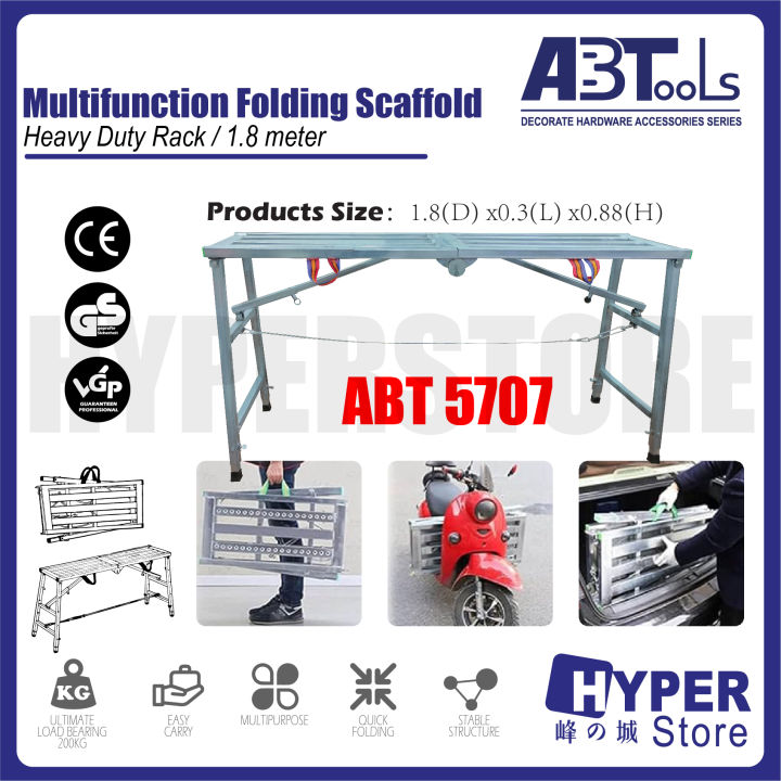 1.8m Multifunction Folding Scaffold Heavy Duty Rack Step Stand ...