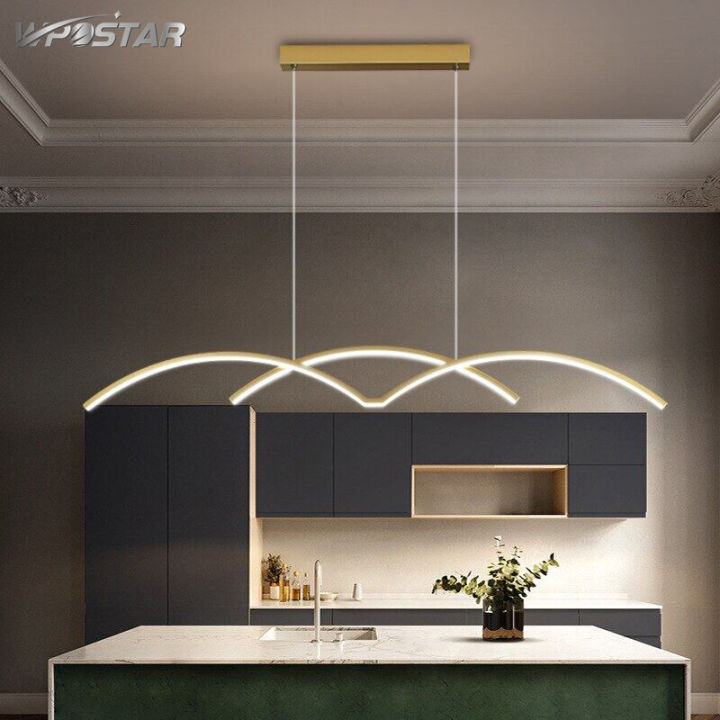 Modern Nordic Led Chandeliers Minimalist Creative Long Table Hanging ...