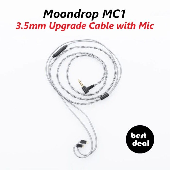 Moondrop MC1 Multipurpose Microphone 3.5mm IEM Earphone Upgrade Cable ...