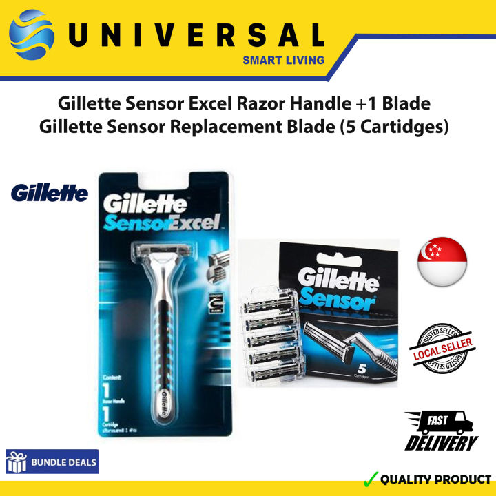 [SG SHOP SELLER] Gillette Sensor Excel Razor Handle Set/Gillette Sensor ...