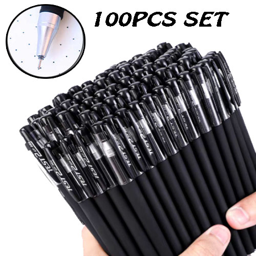 100pcs BallPen Set Gel Pen Black Ink 0.5mm Rods School Stationery ...
