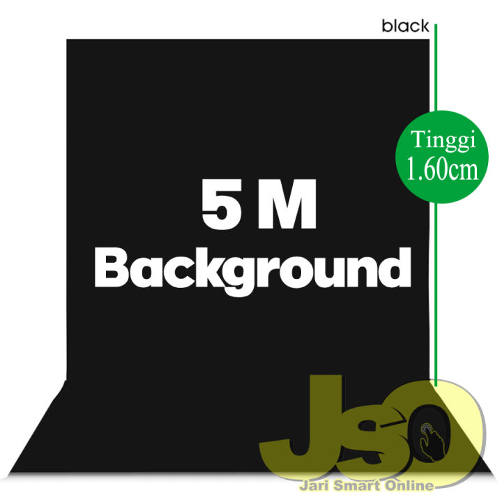 Background Foto Kain Backdrop Studio Fotografi 5 Meter x 160 cm Hitam ...