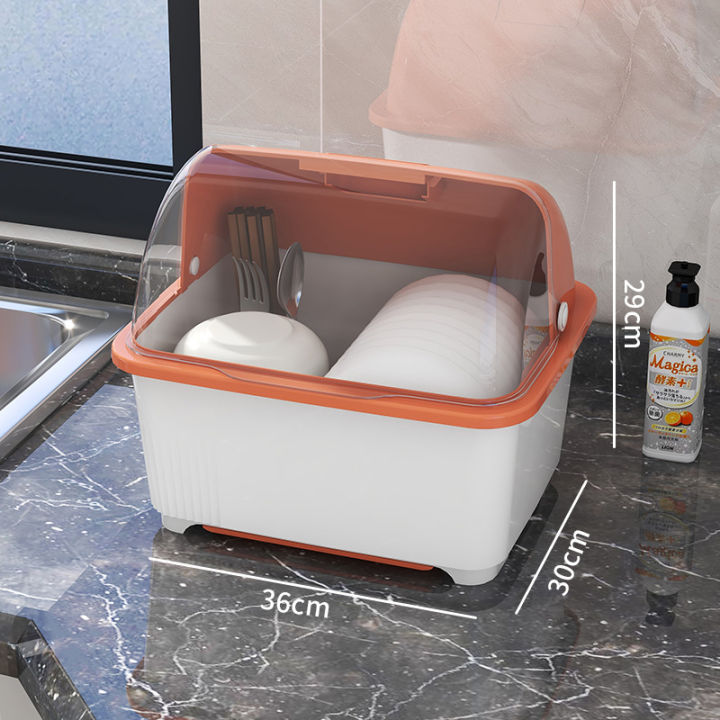 PP Dish Rack Dishware Storage Box Plate Cutlery Drainage Holder ...