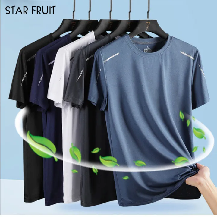 STAR FRUIT เสื้อยืดแขนสั้นผู้ชายฤดูร้อนระบายอากาศตาข่ายกีฬาแห้งเร็ว ...