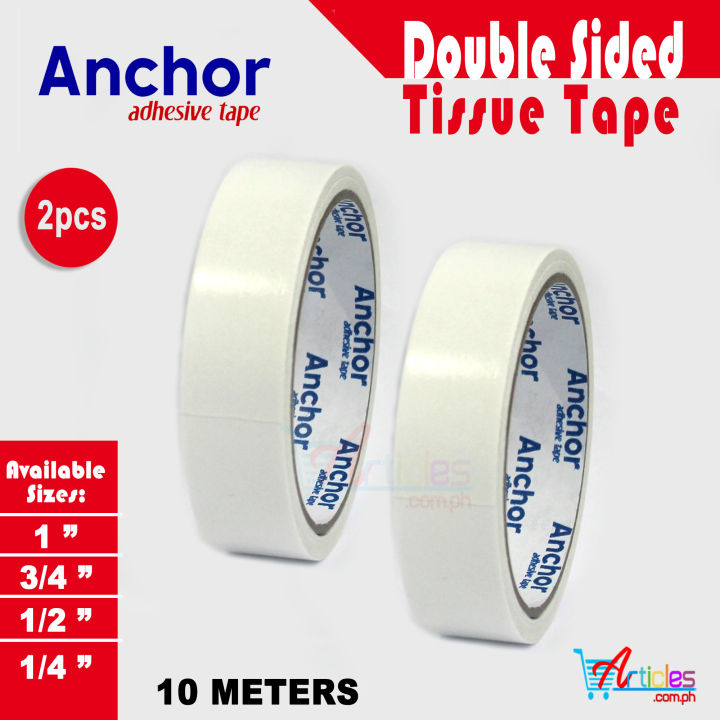 ANCHOR DOUBLE SIDED TAPE DOUBLE ADHSIVE STICKY TISSUE TAPE 10 METERS ...