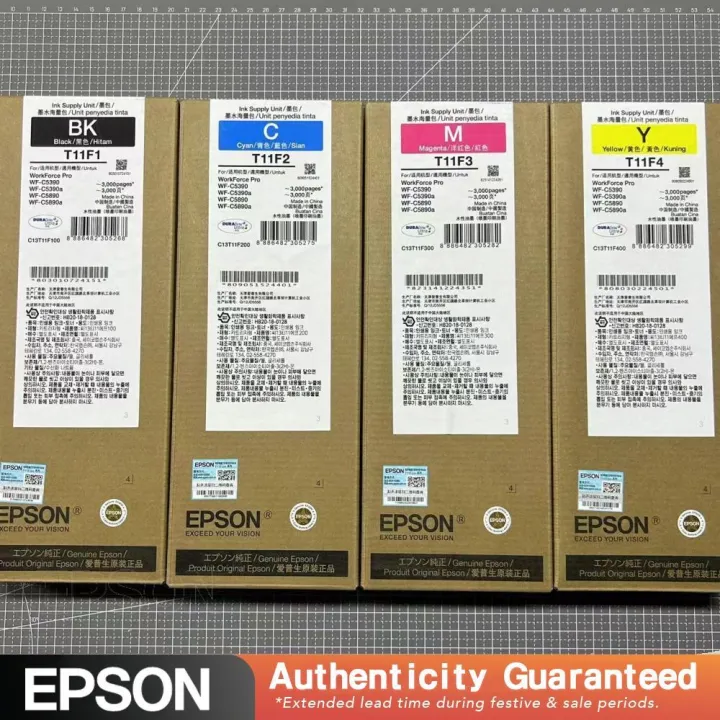 【100% ORIGINAL】Epson T11F T11F1 T11F2 T11F3 T11F4 Pigment Ink Bag With ...