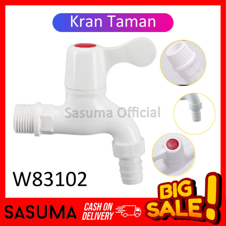 SASUMA Keran Tembok PVC Lesso 1/2" inch W83102 DN15 Kran Taman Stop ...