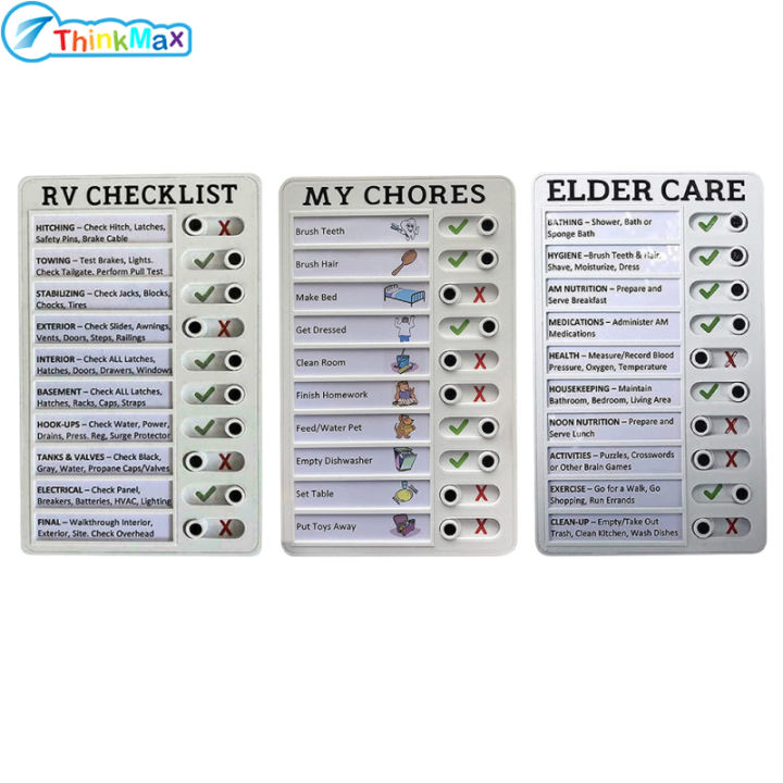 Rv Checklist Memo Portable Plastic Note Board Daily Listing Detachable ...