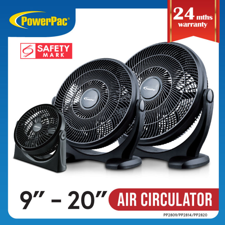 PowerPac Air Circulator Fan, High Velocity Fan, Desk Fan 9 inch, 14 ...