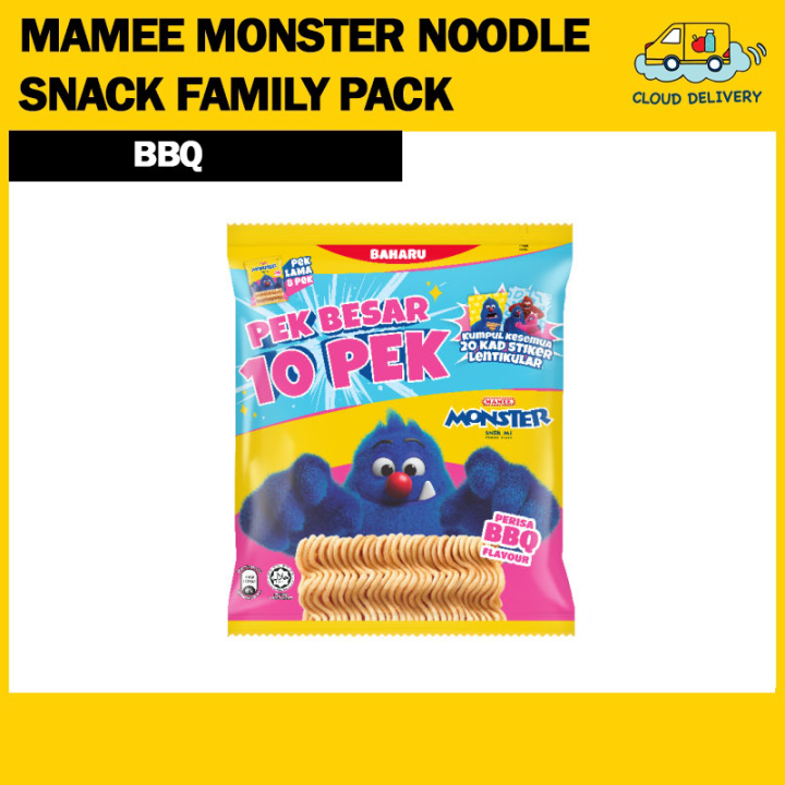 Mamee Monster Noodle Snack Family Pack (10 x 25g) - BBQ | Lazada Singapore