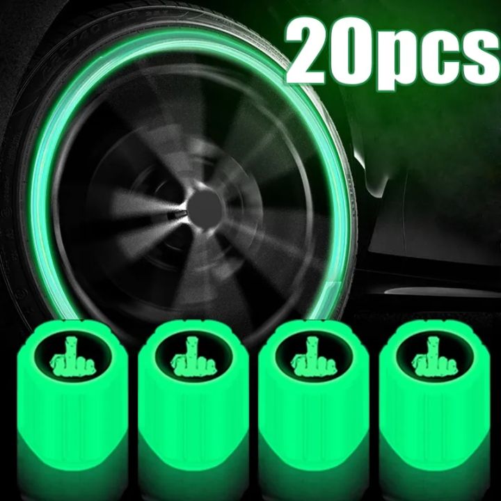New Logo Luminous Valve Caps Car Tire Night Wheel Hub Nozzles Glowing ...