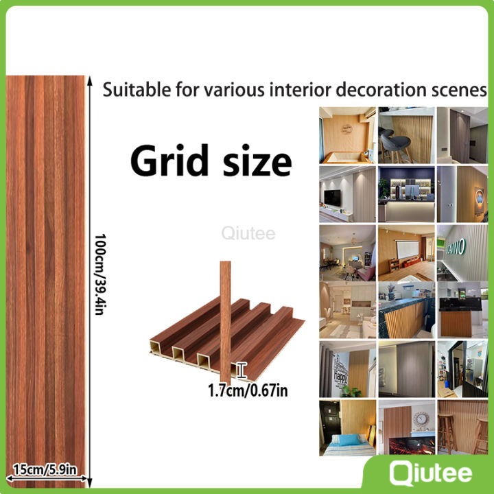 20PCS Solid Wood Panel PVC Board Wallpaper Fluted Wall Panel Sticker ...