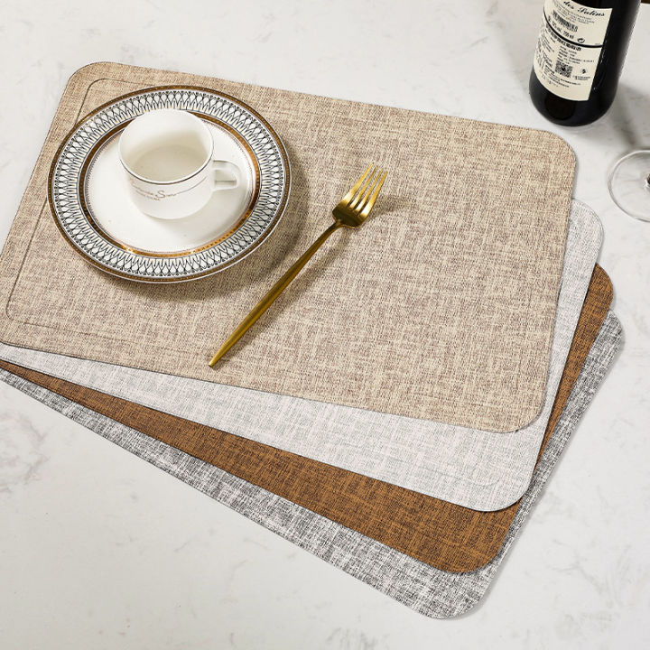 Loftyan Linen-Like Placemat For Dinner Table Plastic PVC mat Oil proof ...