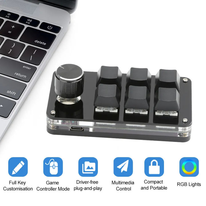 USB Custom Keyboard Macro 3/6 Key 1 Knob Programming RGB Bluetooth Gaming Photoshop Hotswap Mini ...
