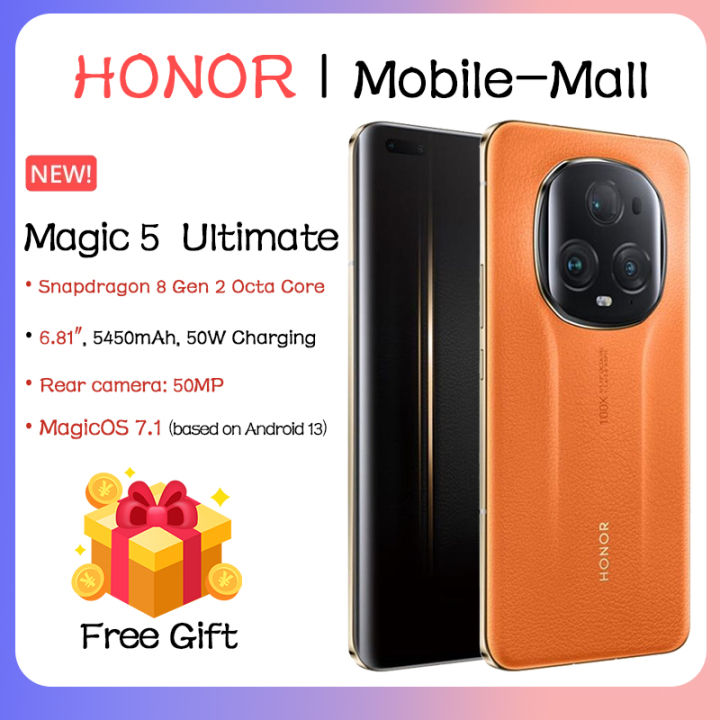 Original HONOR Magic 5 Ultimate Edition 5G Mobile Phone 6.81" 120Hz Screen Snapdragon 8 Gen 2 ...