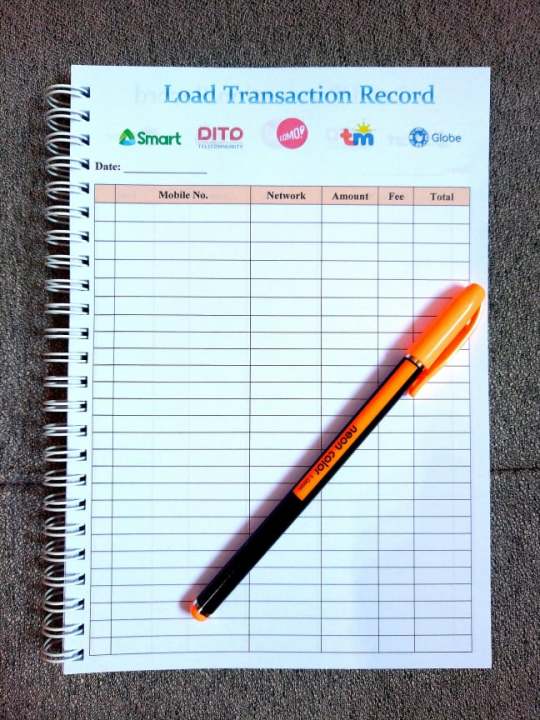 Load All Network Transaction Record Notebook | Lazada PH Load All Network Transaction Record Notebook | Lazada PH