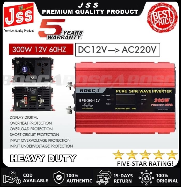 BOSCA Pure Sine Wave Inverter Super Heavy Duty BPS 300W 500W 1000W ...