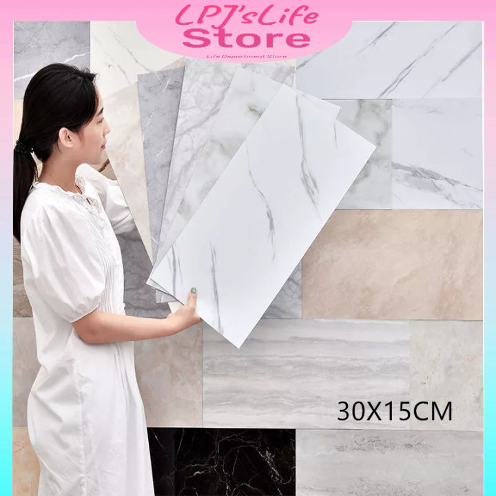 【COD】3D Vinyl Floor Sticker 30x15cm Self Adhesive Pvc Waterproof Tiles ...