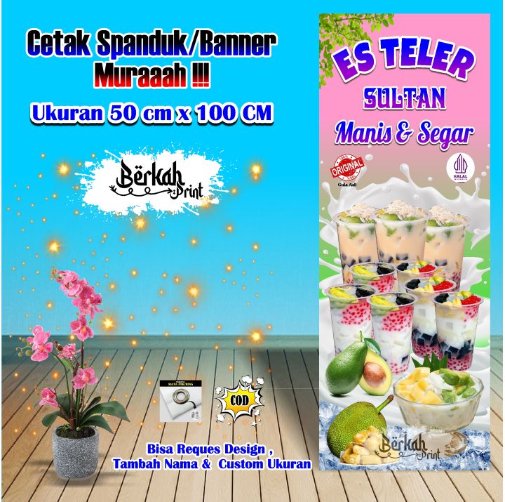Spanduk Banner Es Teler Ukuran 50 cm x 100 cm | Lazada Indonesia