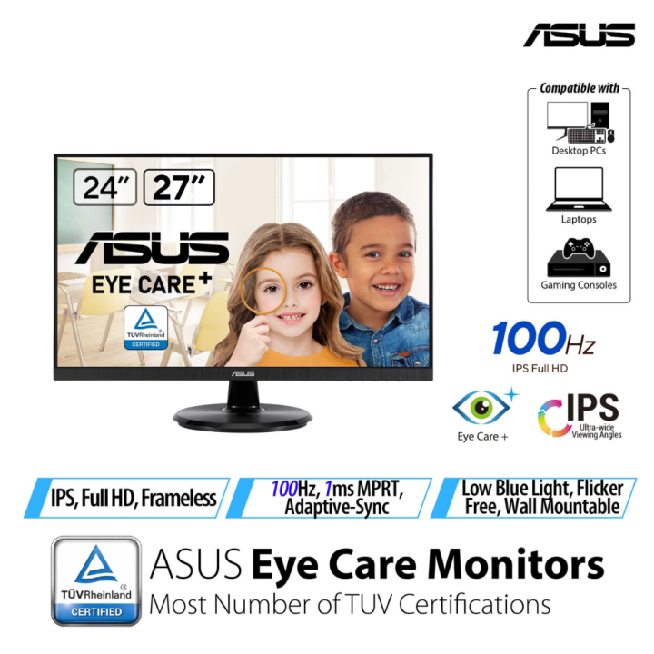 ASUS VA24DQF VA27DQF Eye Care Gaming Monitor - 24" / 27", IPS, Full HD ...