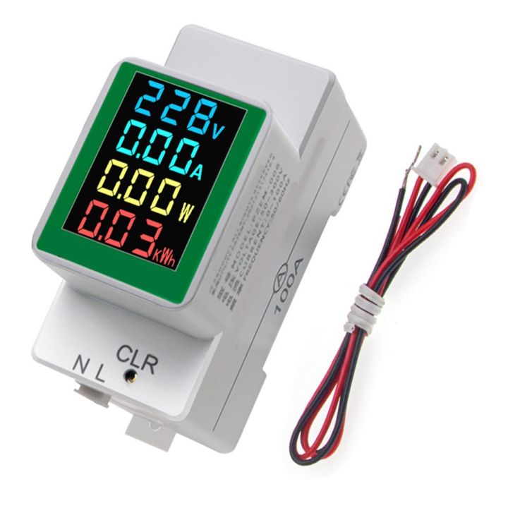 【VALUESP】 PZEM008AC Digital Electricity Meter Din Rail Mount AC 50 to ...