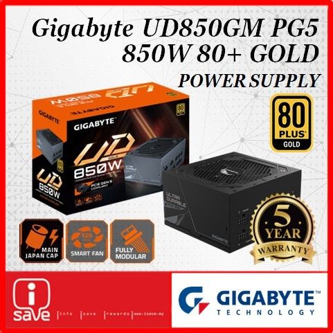 GIGABYTE UD850GM PG5 850W 80+ Gold FULL Modular Power Supply | Lazada
