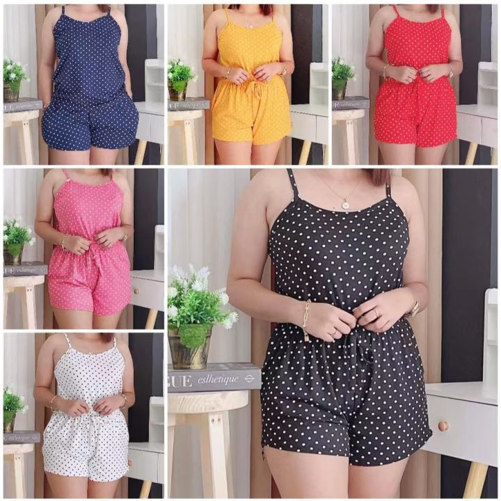 Spaghetti Sando Terno Short Pambahay Terno For Adults (Freesize fit up ...