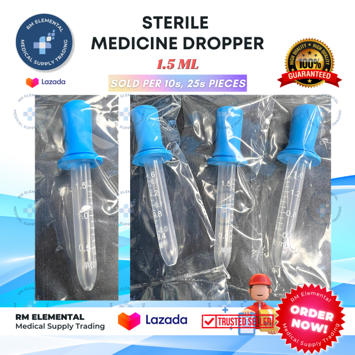 (PER PACK) Medicine Dropper (1.0 ml , 1.2 ml, 1.5mL) SOLD per 10s, and ...