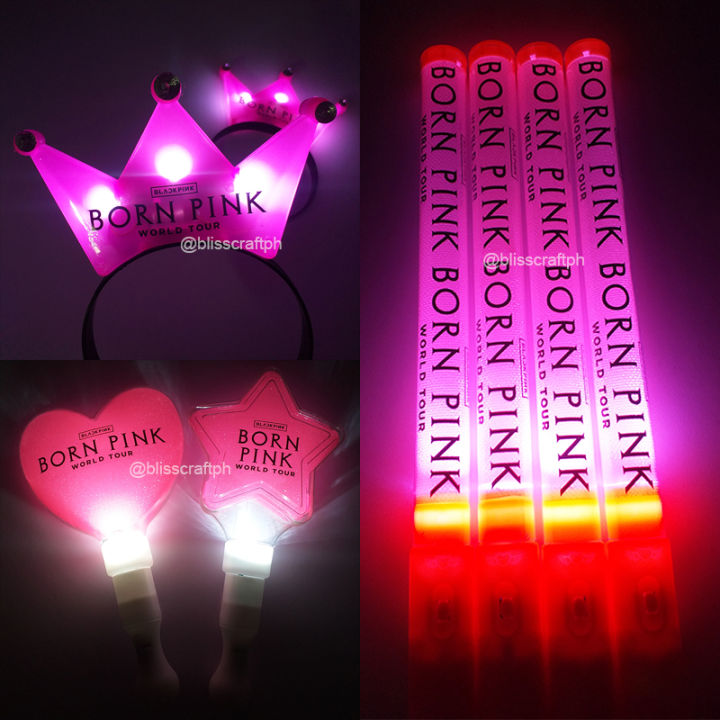 COD BLACKPINK BORN PINK Light Stick Penlight Crown Headband Heart Star ...