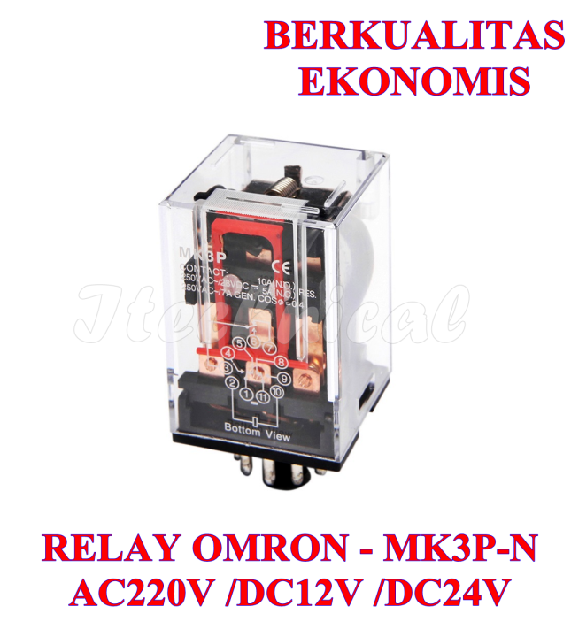 RELAY RELLAY OMRON MK3P-N AC 220V - MK3P-N DC12V - MK3P-N DC24V 11 KAKI ...
