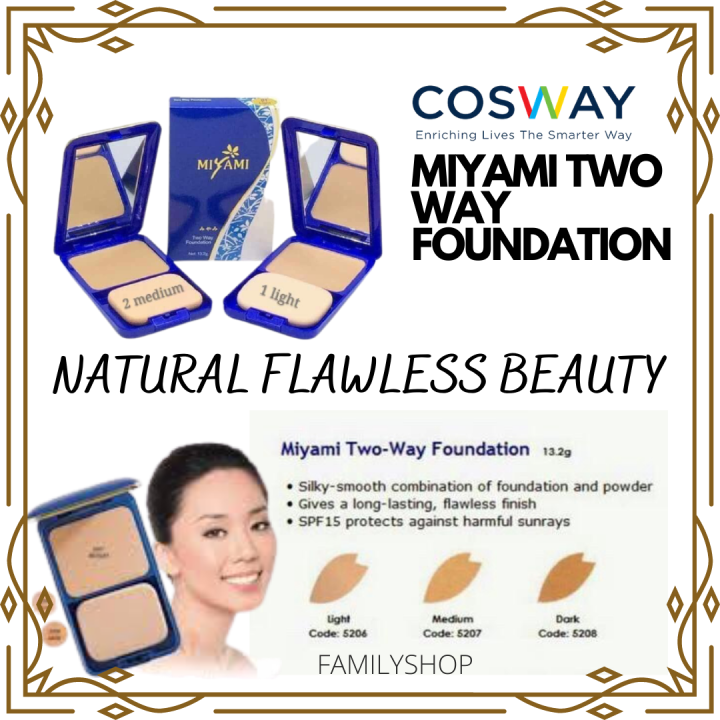 Original Cosway Miyami Two Way Foundation - Light 01 / Medium 02/ Dark ...