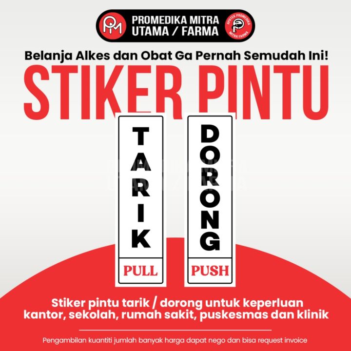 Stiker Pintu Tarik Dorong Untuk Keperluan Kantor / Sekolah / Rumah ...