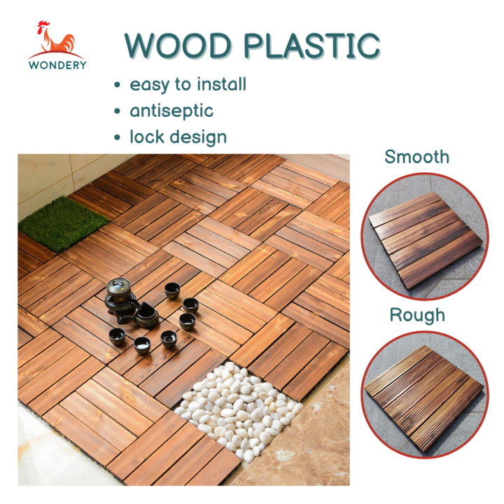 Wooden Deck tiles Anti-corrosion Wood-Plastic Composite WPC floor tiles ...