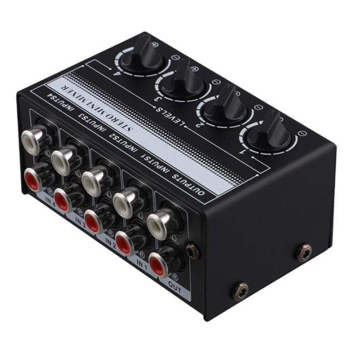 Mini Stereo Audio Mixer 4-Channel Passive Mixer Portable Audio Mixer ...
