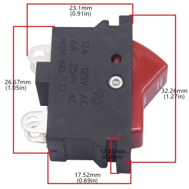【Trusted】 For Drb-2213 Red Rocker Power Switch 4-Pin 3 Positions 10a ...