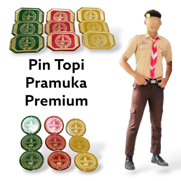 Pin Emblem Lambang Tantop Topi Pramuka Putra Putri Siaga Penggalang ...