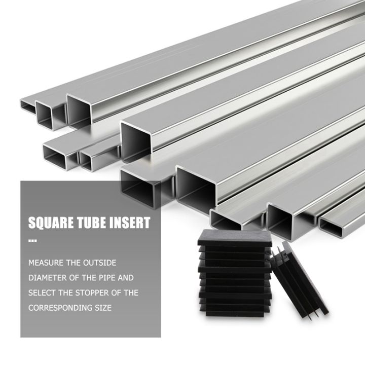 Plastic Square Tubing Tube Insert Blanking End Caps 50mm 2 inch 4 Pcs ...