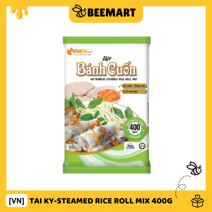 Beemart Tai Ky-Steamed Rice Roll Mix 400g - Mix for Vegetarian Rice Rolls, Shrimp Rice Rolls ...