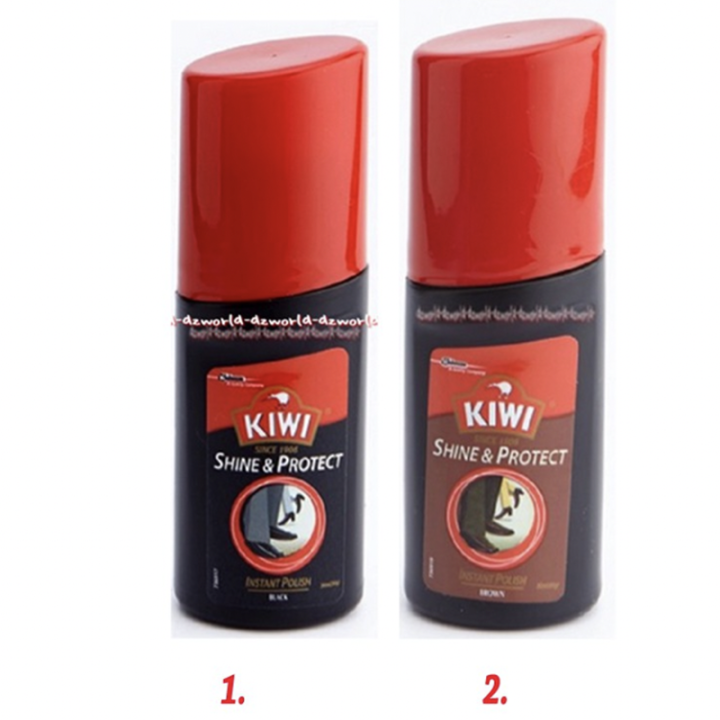 Kiwi Wax 30ml Rich Shine And Protect Brown Black 30 ml Semir Sepatu Instan Cair Coklat Hitam ...