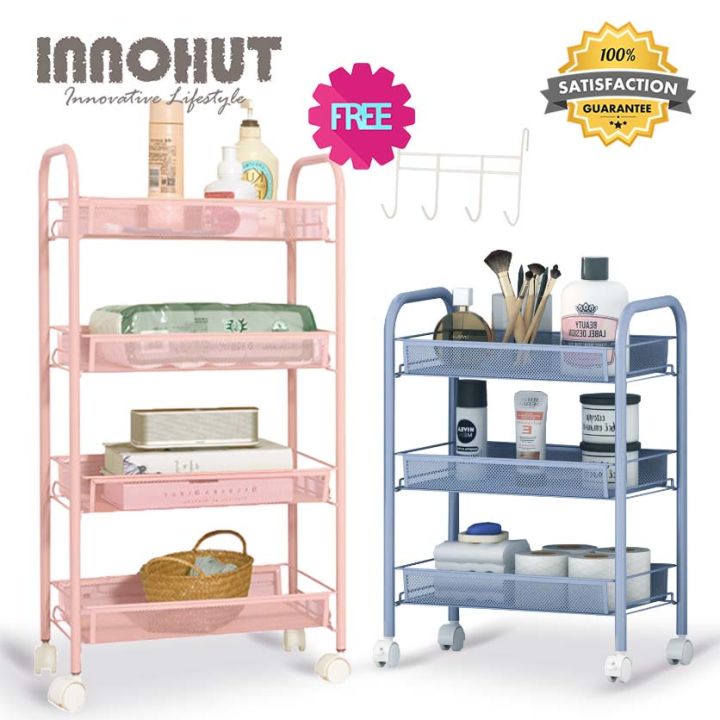 Innohut 3/4/5 Tier Multipurpose Trolley Storage Rack With Wheel Trolley ...