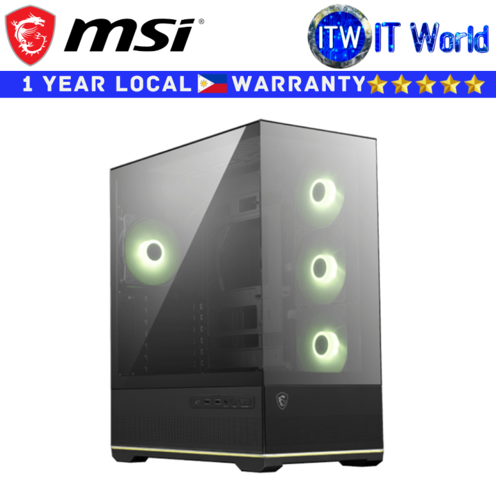 Itw | MSI Computer PC Case MAG Pano 110R PZ Black Mid-Tower Tempered ...