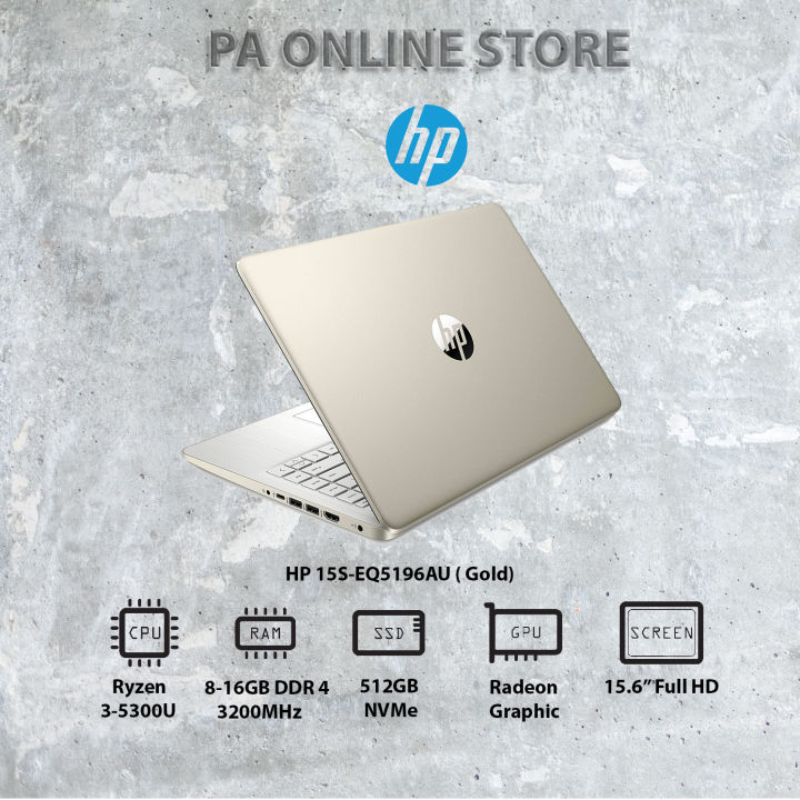 HP 15S Laptop | AMD Ryzen™3-5300U | 8GB RAM | 512GB SSD | 15.6" FHD ...