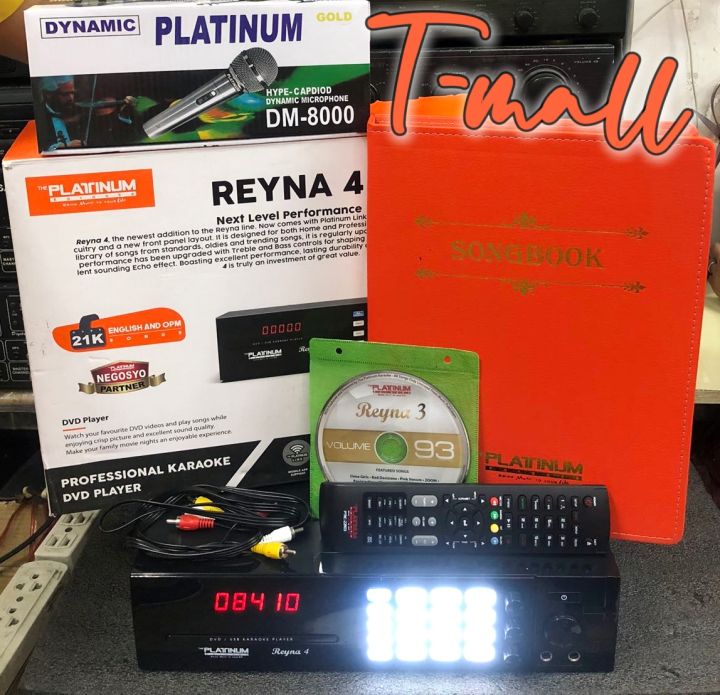 The Platinum Karaoke Reyna 4 Player with 21K plus OPM/English songs and Free Wired Microphone ...