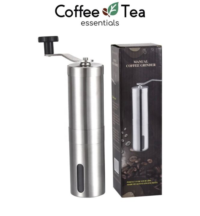 Coffee N Tea Essentials Portable Coffee Bean Manual Grinder Silver 30g ...