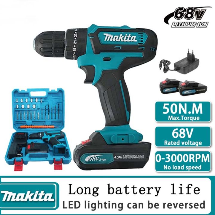 Makita 68V Original Cordless Variable Speed Hammer Drills & Drivers Set Power Tools With 2 ...
