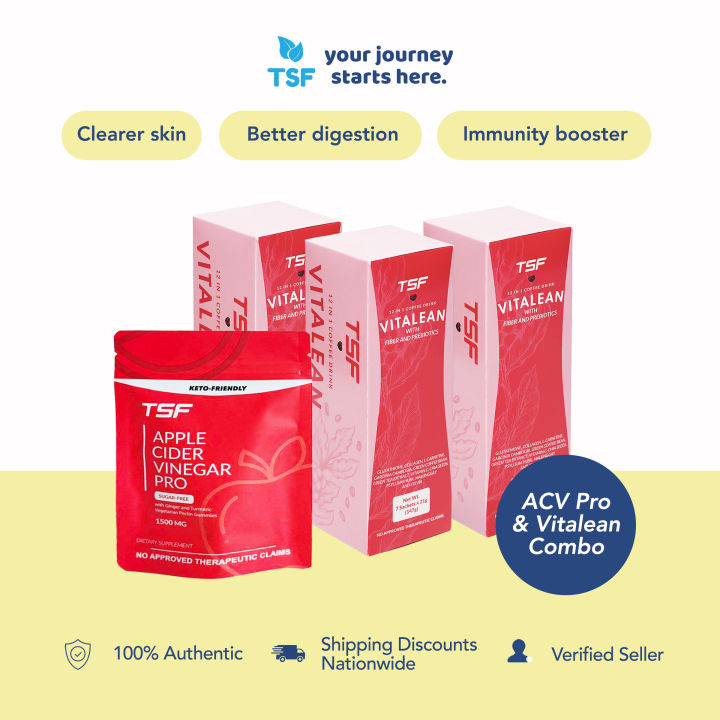 TSF Sugar Free ACV Gummies Pro & Vitalean Combo 20/30-Day | Lazada PH