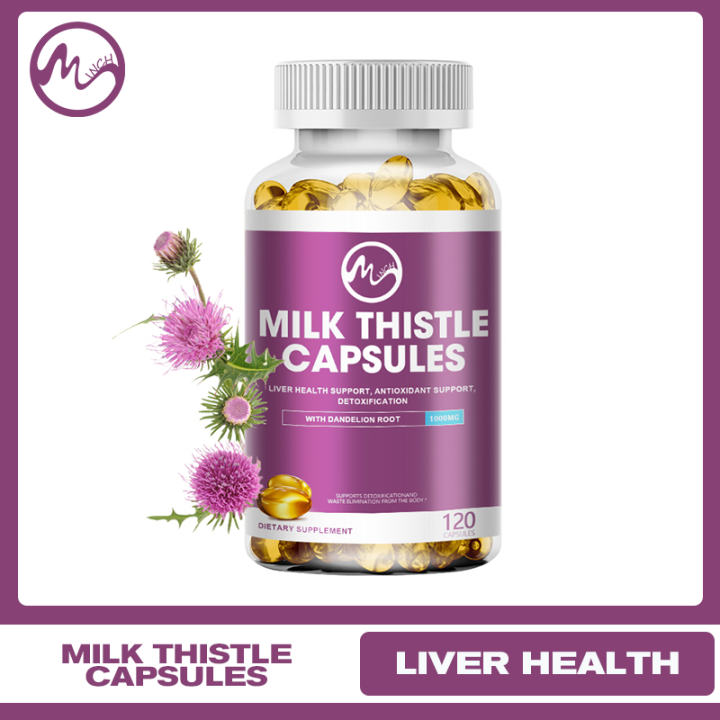 Milk Thistle Capsules 1000mg Liver Cleanse Detox Health Supplement